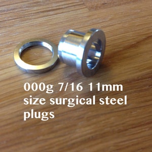 7/16 Inch Dangle Gauged Earrings 000g Ear Plugs Choose Rose Color 11mm ...