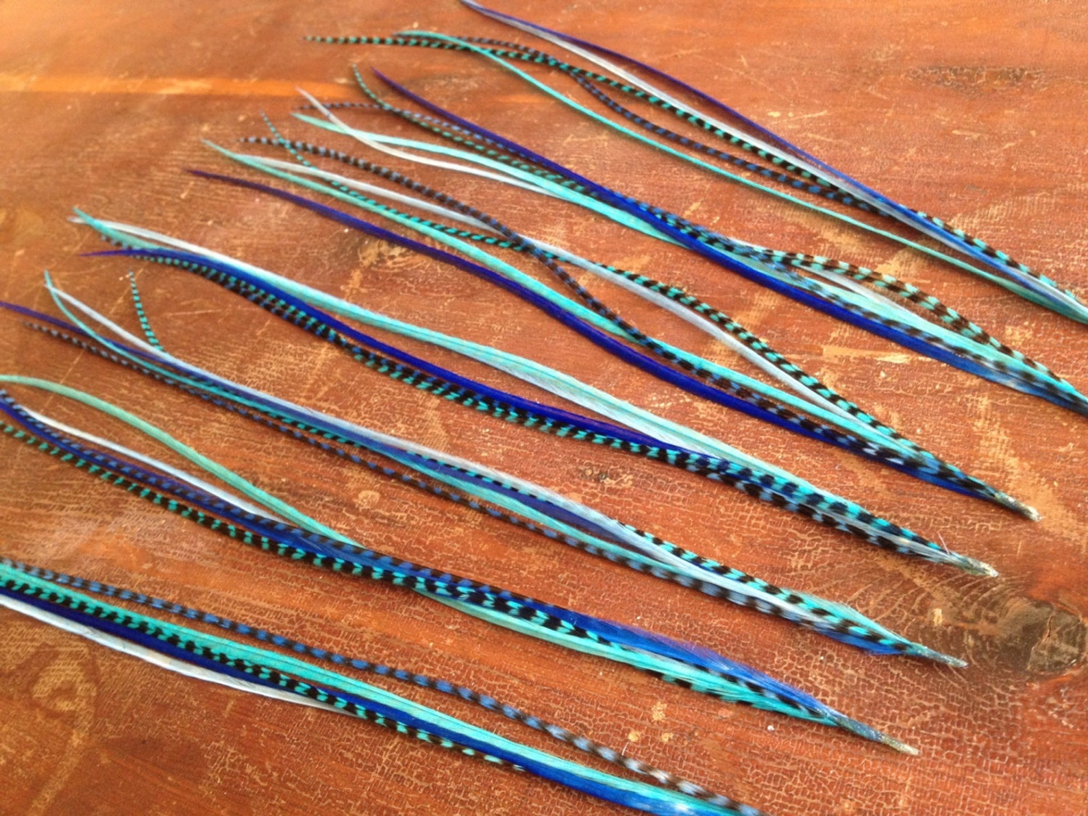Blue Feather Extensions Long Hair Feather Extension Kit Blue - Etsy
