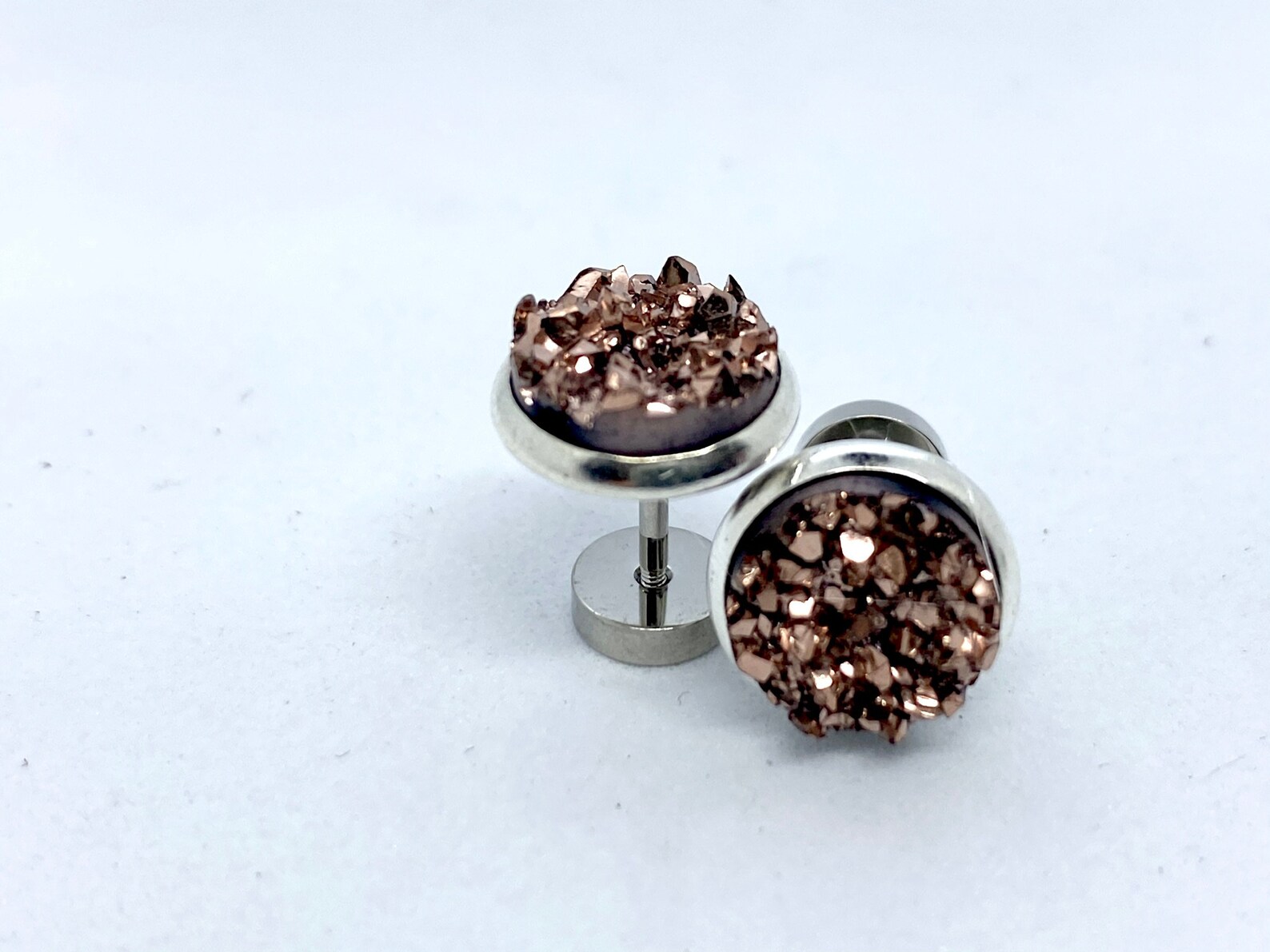 10g 8g Dangle Plugs 2g 4g 6g 14g 16g 12g Plugs Faux Druzy Ear - Etsy