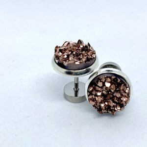 10g 8g Dangle Plugs 2g 4g 6g 14g 16g 12g Plugs Faux Druzy Ear - Etsy