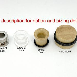 Big 3/4" Dangle Ear Plugs 17 Color Choices 7/8" 22mm, 1" 25mm, 13/16 ...