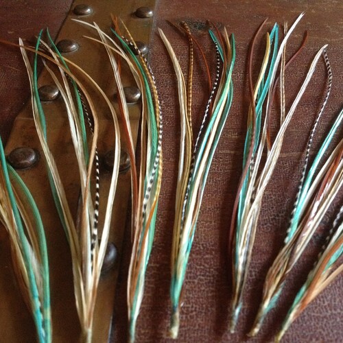 MEDIUM Long Feather Extensions Ginger Mint Kiss 9 Bonded - Etsy