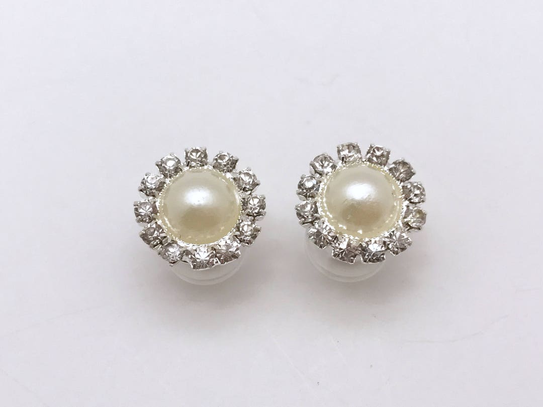 1g 7mm 0g 6g 4g Gauged Earrings 2g Ear Plugs Wedding Rhinestone Pearl ...