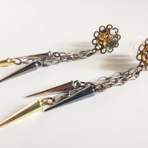 8mm Spike Plugs 0g Leopard Gauges 5mm 4g Dangle Plugs 6mm 2g Gauged ...