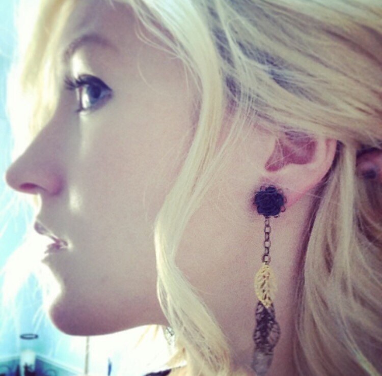 2g Ear Plugs 00g Dangle Plugs With Roses Filigree Skeleton | Etsy