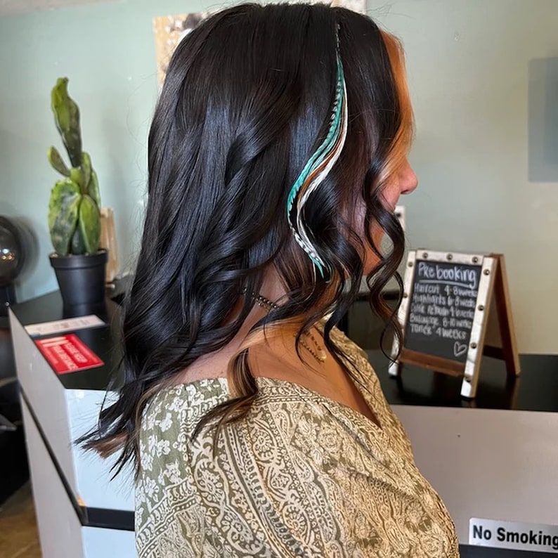 Feather Extensions Turquoise Dream Mix LONG Feather Hair - Etsy