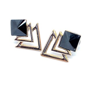 6g Hider Plugs 4g Art Deco Style Ear Plugs 2g Light Rose Gold and Black ...