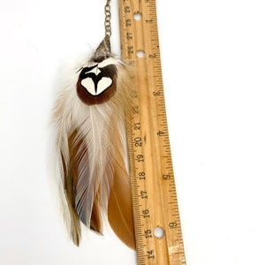 Handmade Natural Brown/ginger Feather Earrings, Bronze Chain, Lever ...