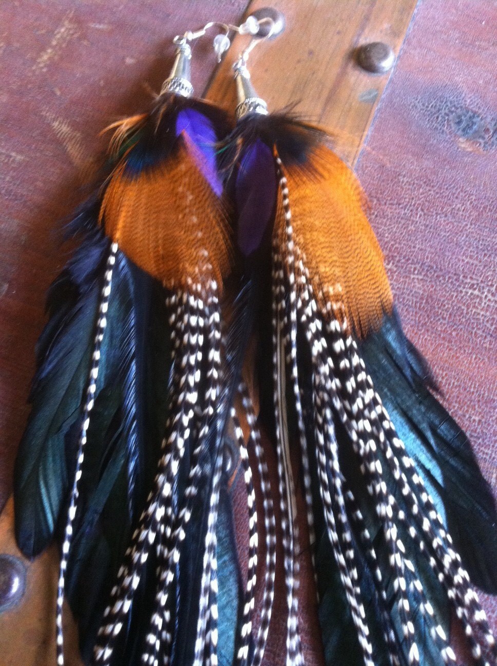 Grizzly Feather Earrings Long Punky Hip Very Long Feather | Etsy