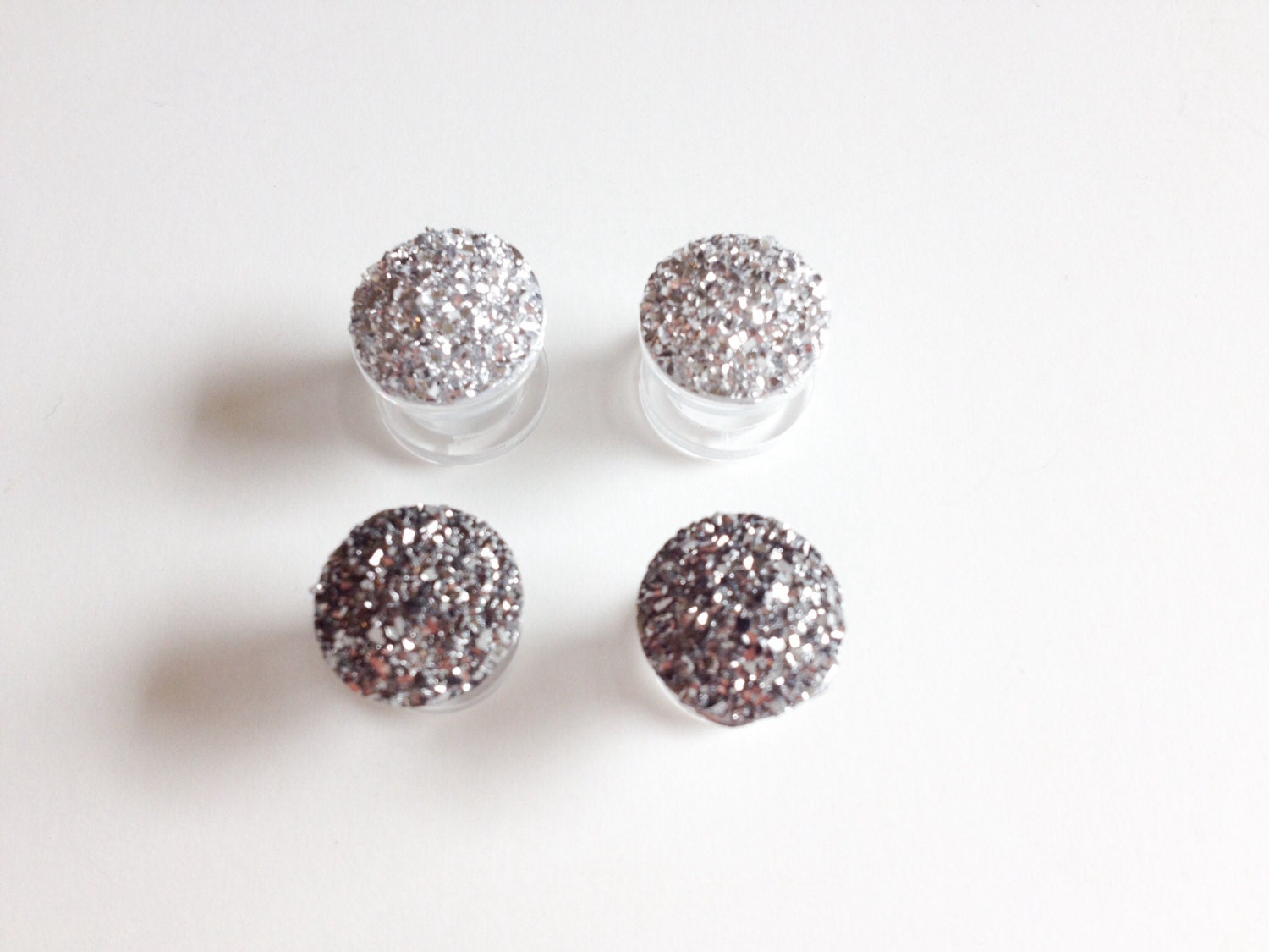Minimalist Sparkle Plugs 0g Druzy Plugs 000g 00g Ear Plugs - Etsy
