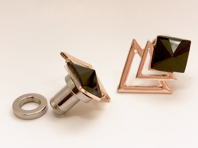 6g Hider Plugs 4g Art Deco Style Ear Plugs 2g Light Rose Gold | Etsy