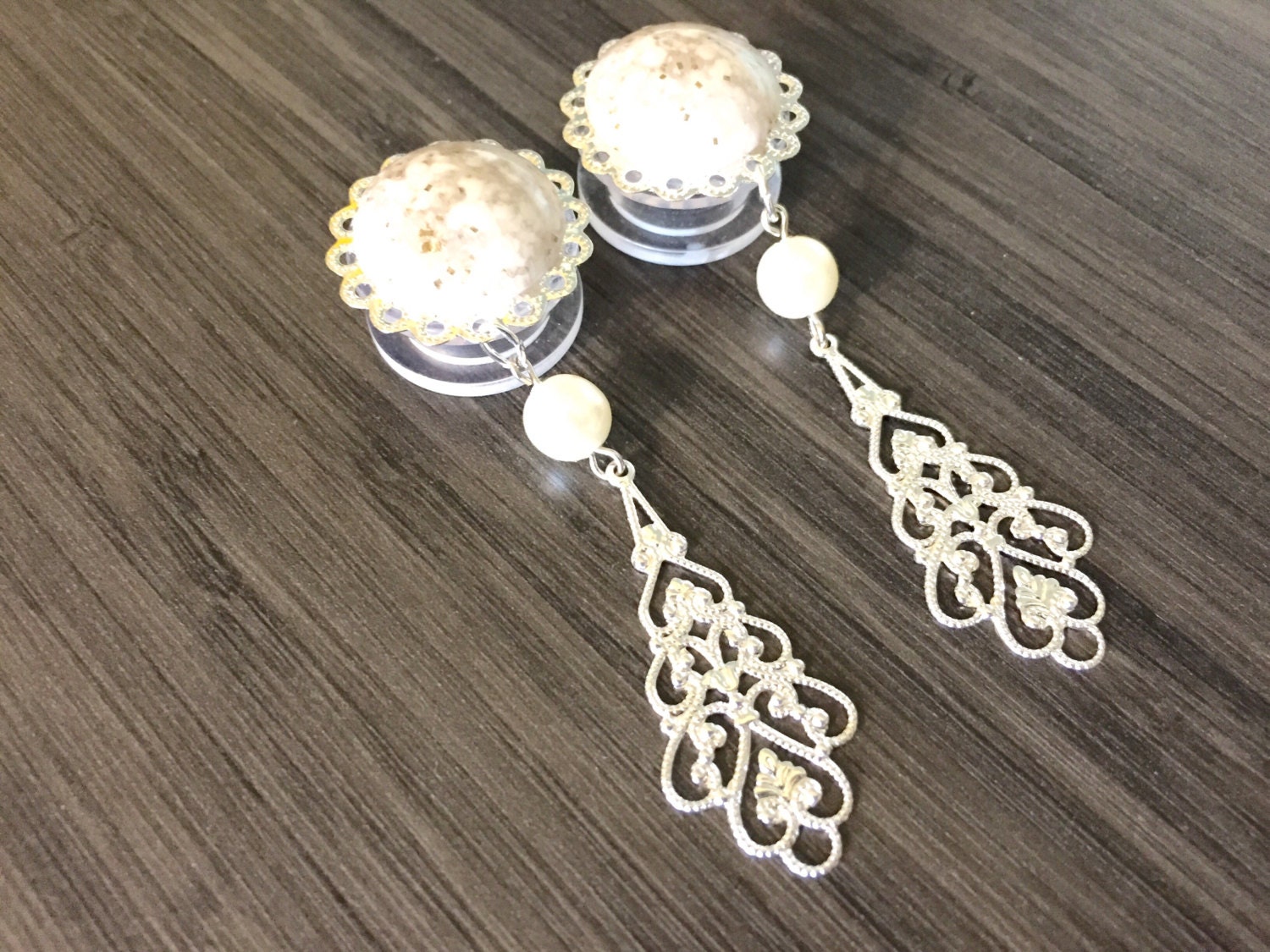 Wedding Gauges 5/8g Dangle Plugs 16mm 5/8 Bridal Gauges - Etsy