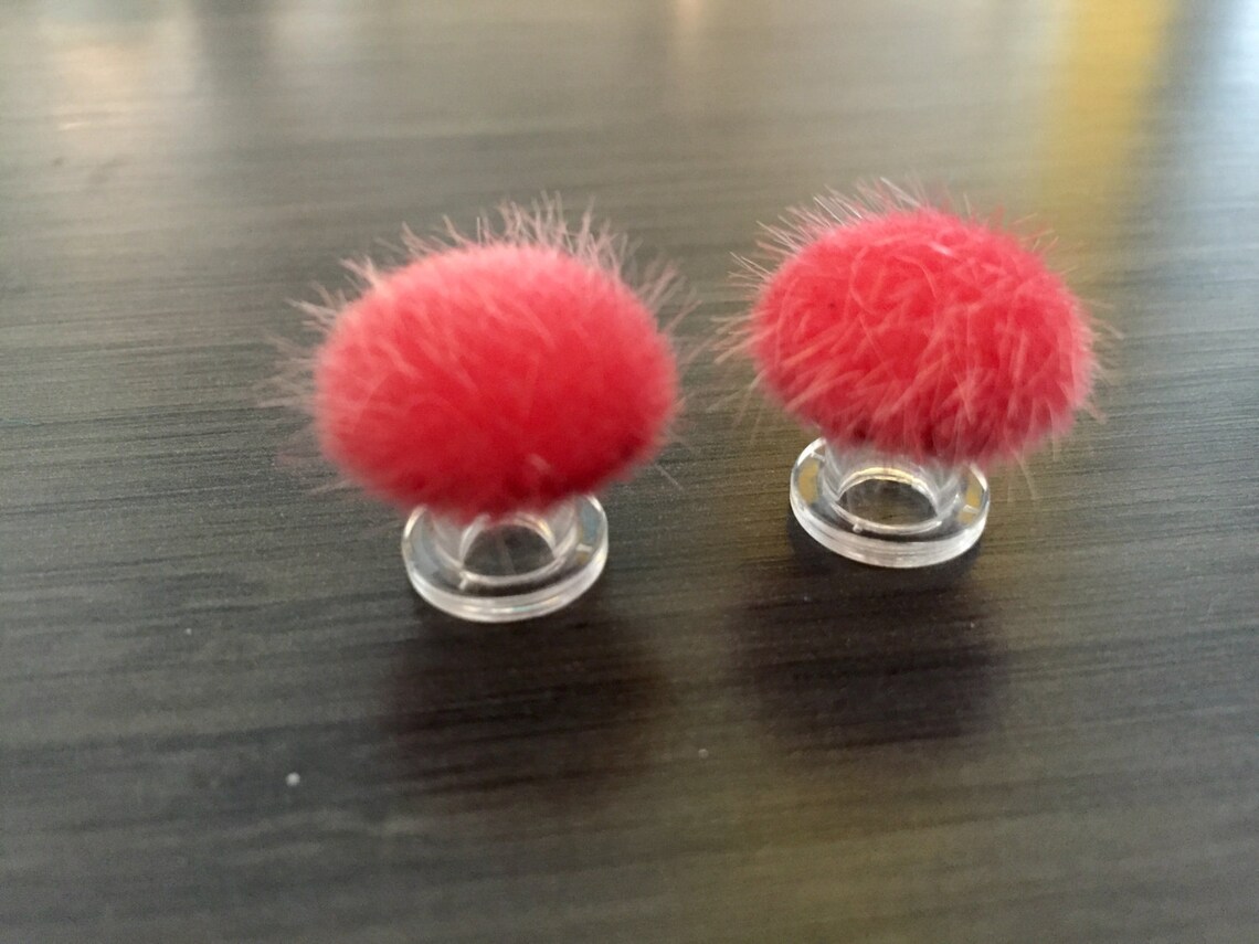 Fuzzy 6g Plugs 4g 0g Gauged Earrings 00g Choose Color 2g Ear - Etsy