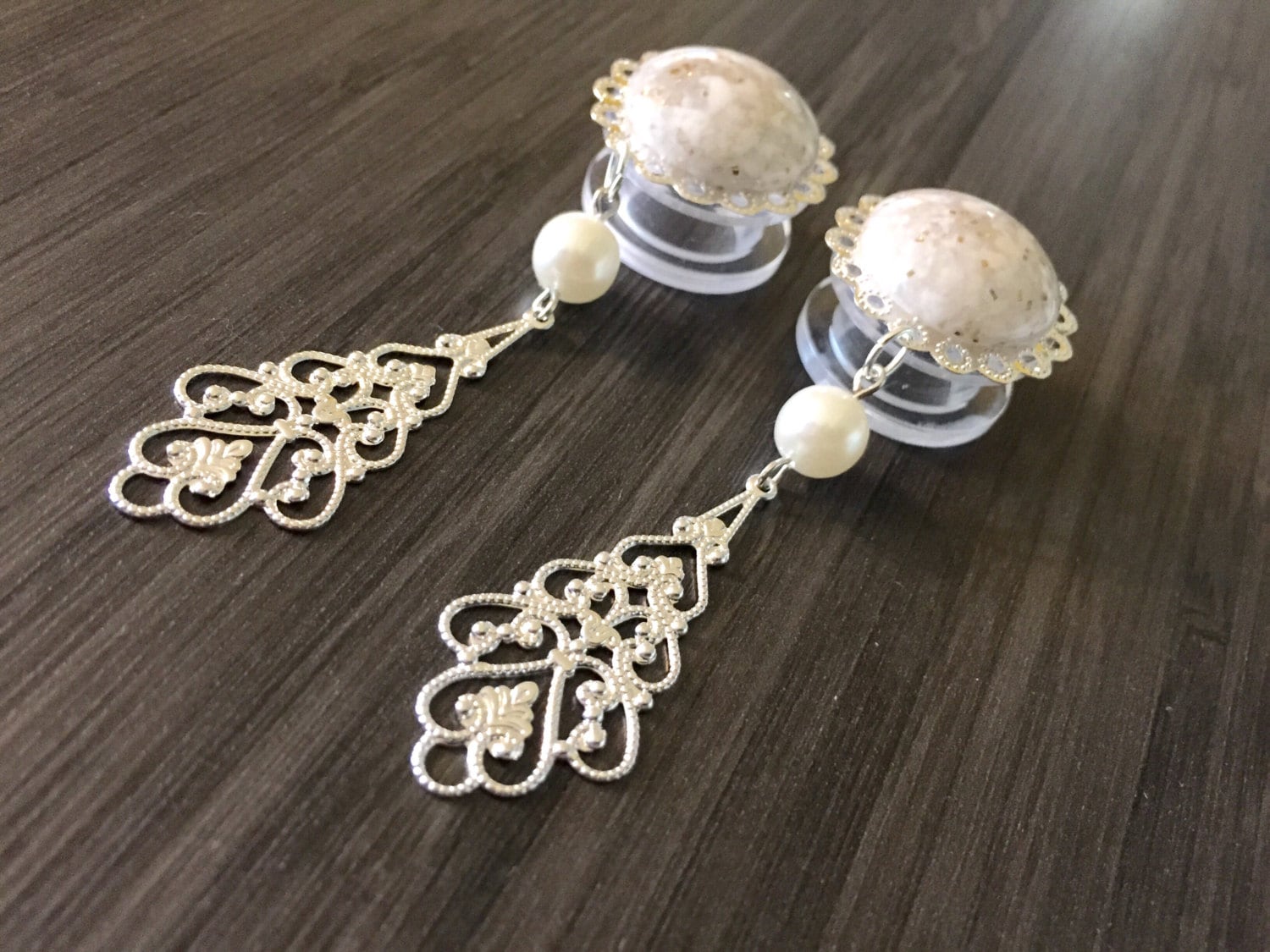 Wedding Gauges 5/8g Dangle Plugs 16mm 5/8 Bridal Gauges - Etsy