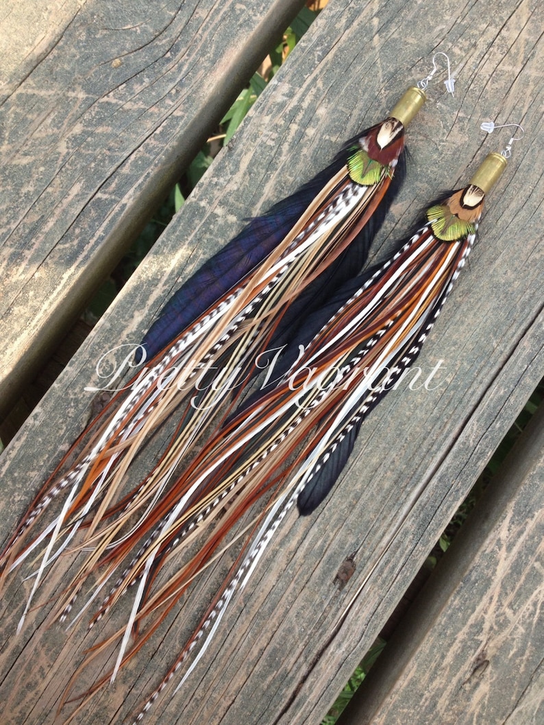 Long Feather Earrings Original Earth Goddess Feather - Etsy