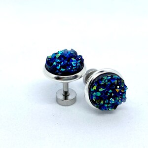10g 8g Dangle Plugs 2g 4g 6g 14g 16g 12g Plugs Faux Druzy Ear - Etsy