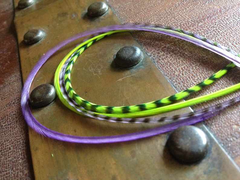 Bonded Feather Extension 4 Real Hair Accessory Feathers Neon | Etsy