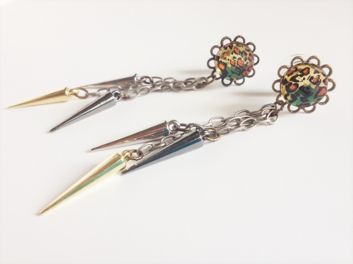 8mm Spike Plugs 0g Leopard Gauges 5mm 4g Dangle Plugs 6mm 2g - Etsy
