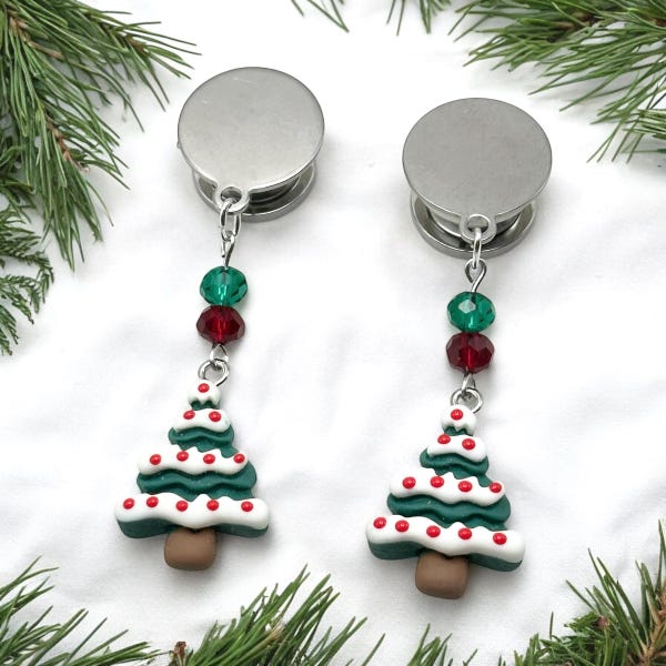 Christmas 0g Earring - Etsy