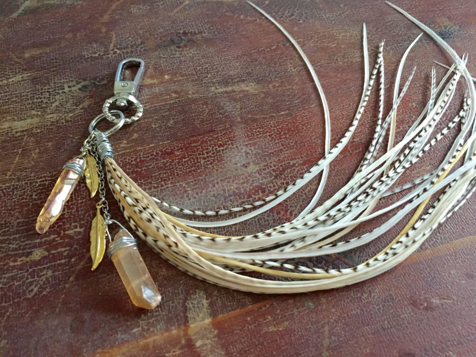 Boho Feather Keychain Feather Tassel Key Chain Bag Charm With - Etsy