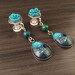 Turquoise Dangle Plugs 2g 4g 6g Rose Ear Plugs, Blue Dangly Gauged ...