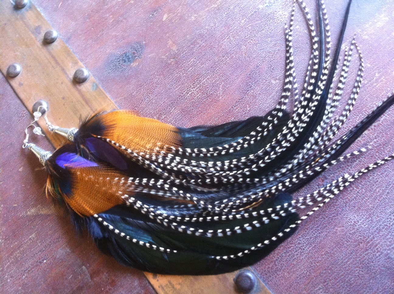 Grizzly Feather Earrings Long Punky Hip Very Long Feather | Etsy