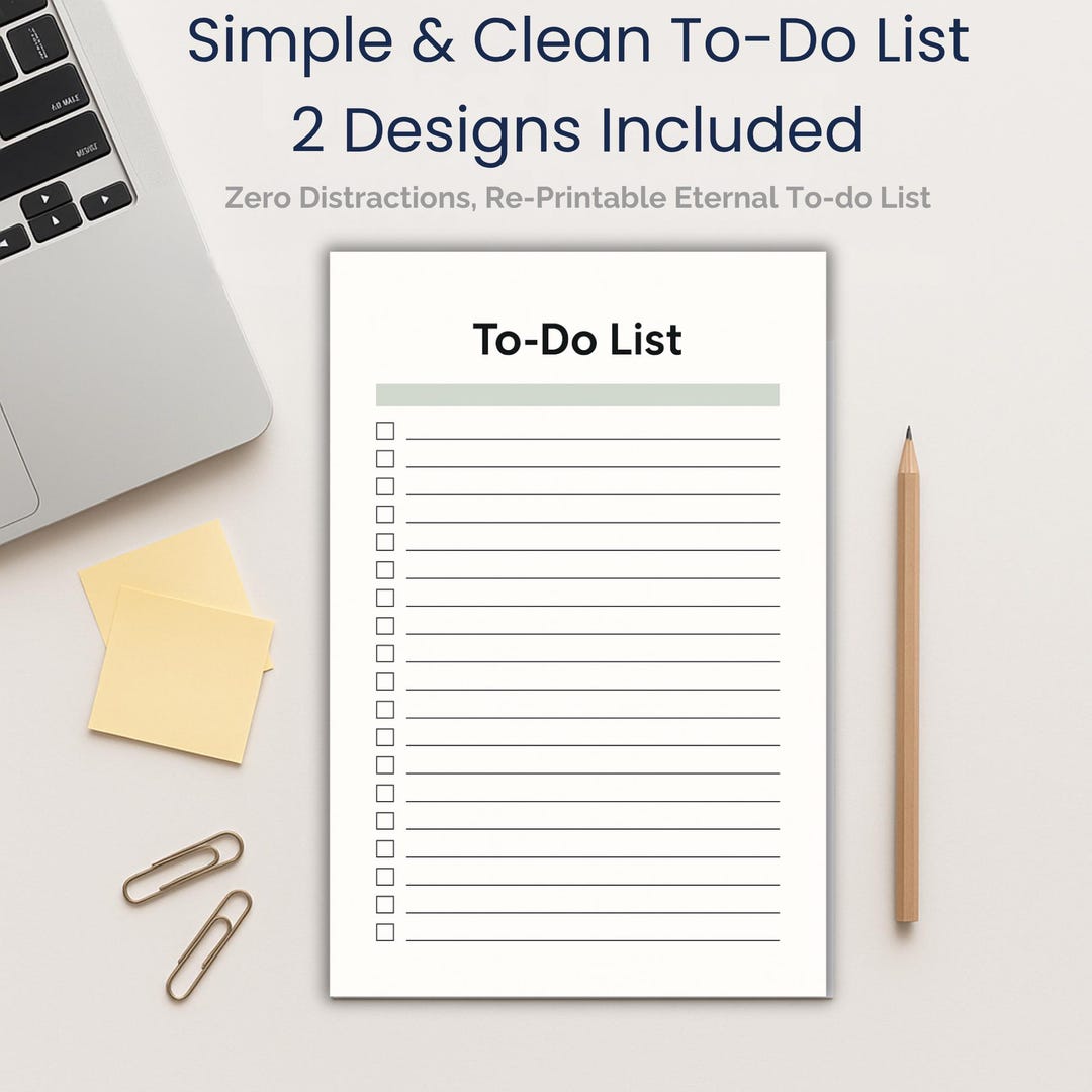 Printable To-do List | Minimalist Task Planner | Simple Checklist ...