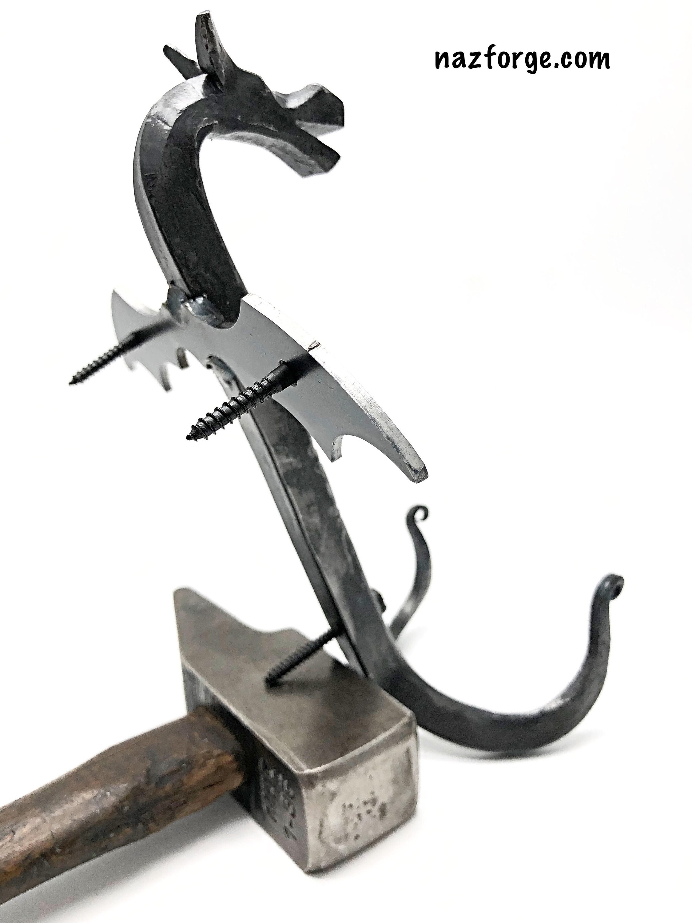 X-Large Dragon Double 1/2 Hand Forged by Blacksmith Naz - Metal Dragon ...