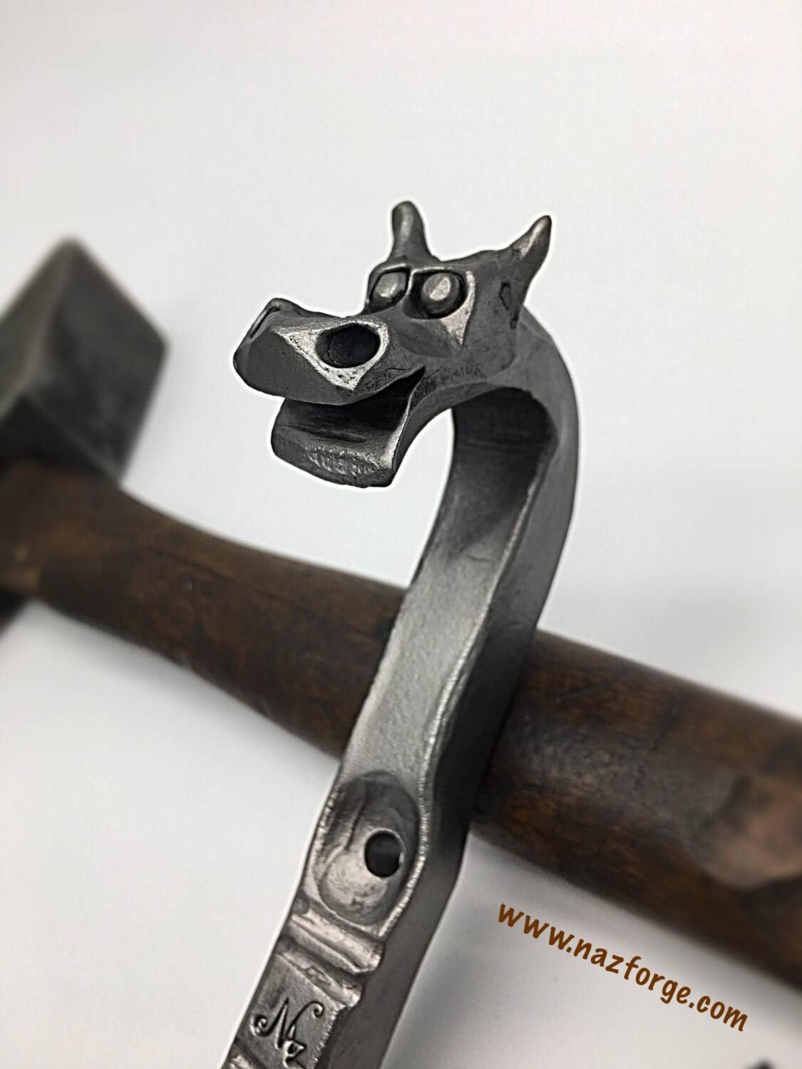 LARGE DRAGON HOOK Hand Forged by Blacksmith Naz - Metal Dragon ...