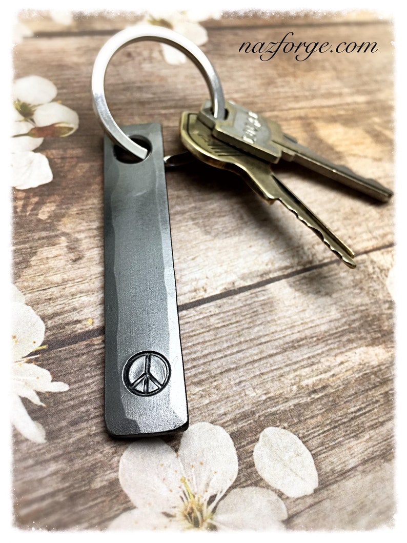 PEACE SIGN KEYCHAIN Personalized Option Available Peace - Etsy Canada