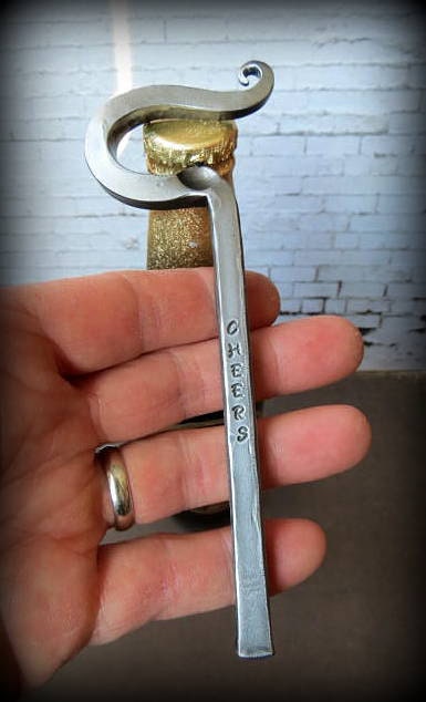 FORGED BOTTLE OPENER can be Personalized , Hand Made by Blacksmith Naz ...
