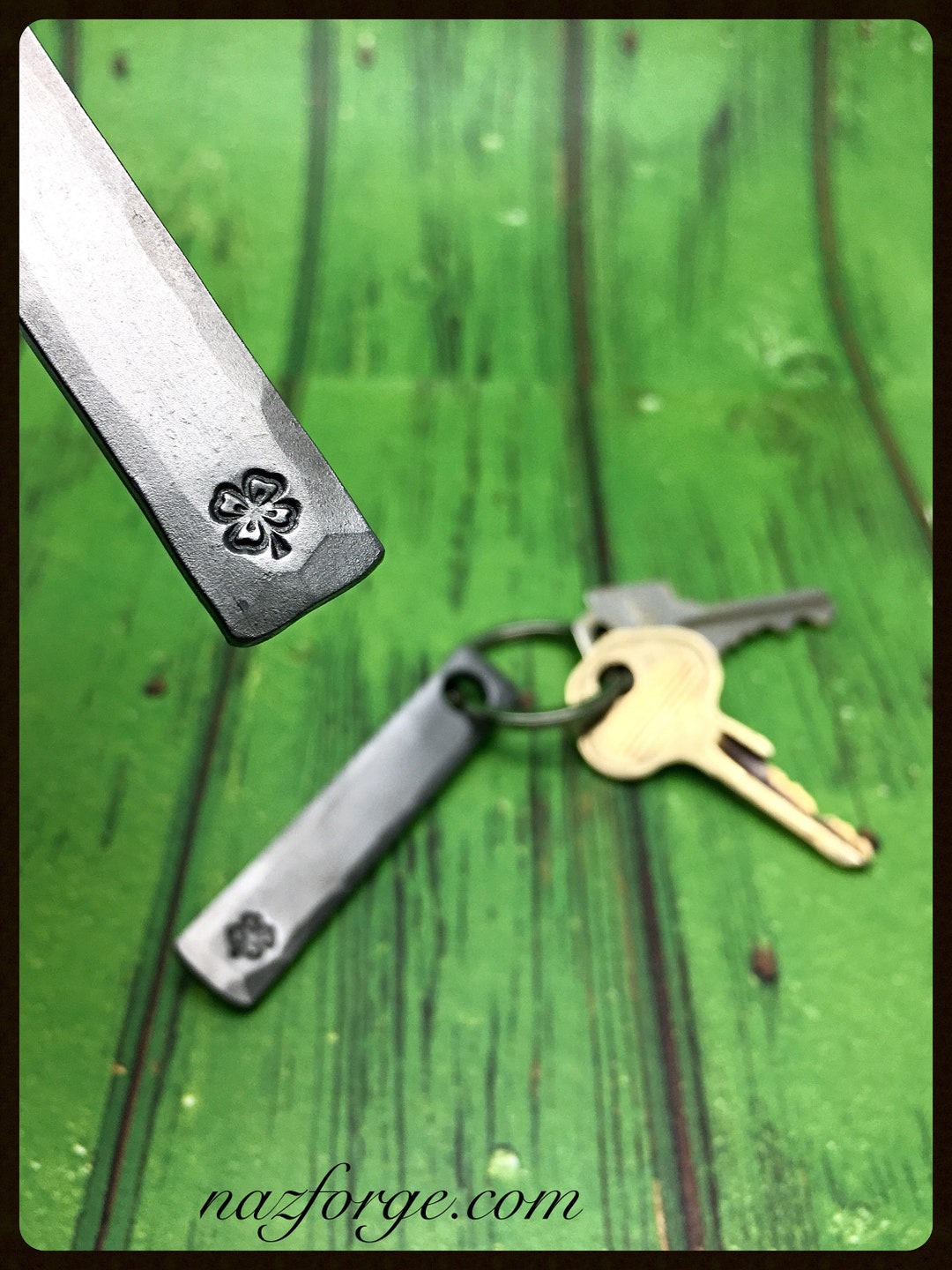 SHAMROCK 4 LEAF CLOVER Keychain - Personalization Option Available - St ...