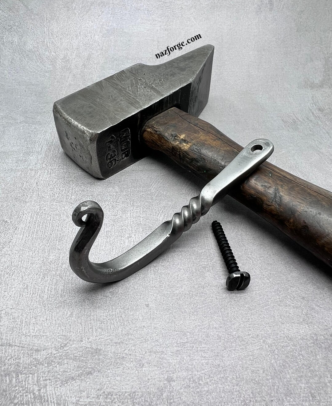 FORGED SMALL HOOK With Decorative Twist by Blacksmith Naz - Traditional ...