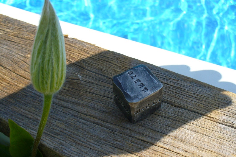1" PERSONALIZED DIE Hand Forged and Personalized by Blacksmith Naz ...