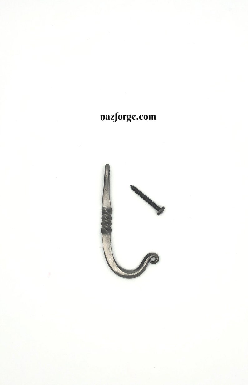 FORGED SMALL HOOK With Decorative Twist by Blacksmith Naz - Etsy