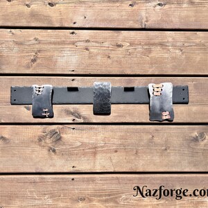 BELT BUCKLE RACK - 5 Hooks Wall Display - Hammer Textured by Blacksmith ...