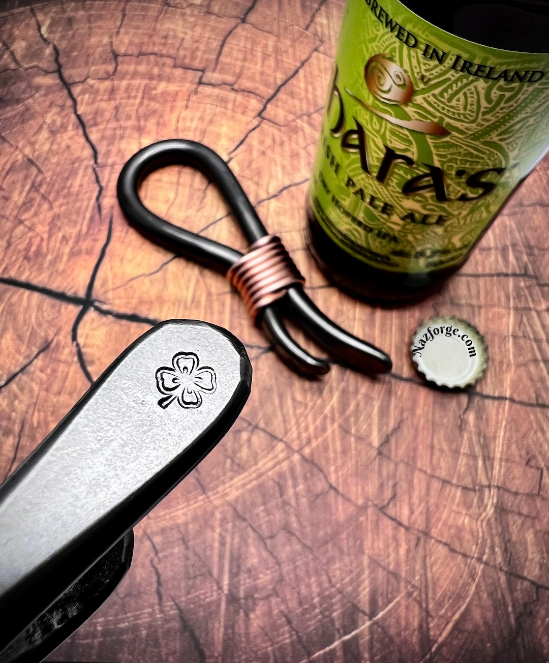 SHAMROCK BOTTLE OPENER 4 Leaf Clover Hand Forged Gift - Ireland Irish ...