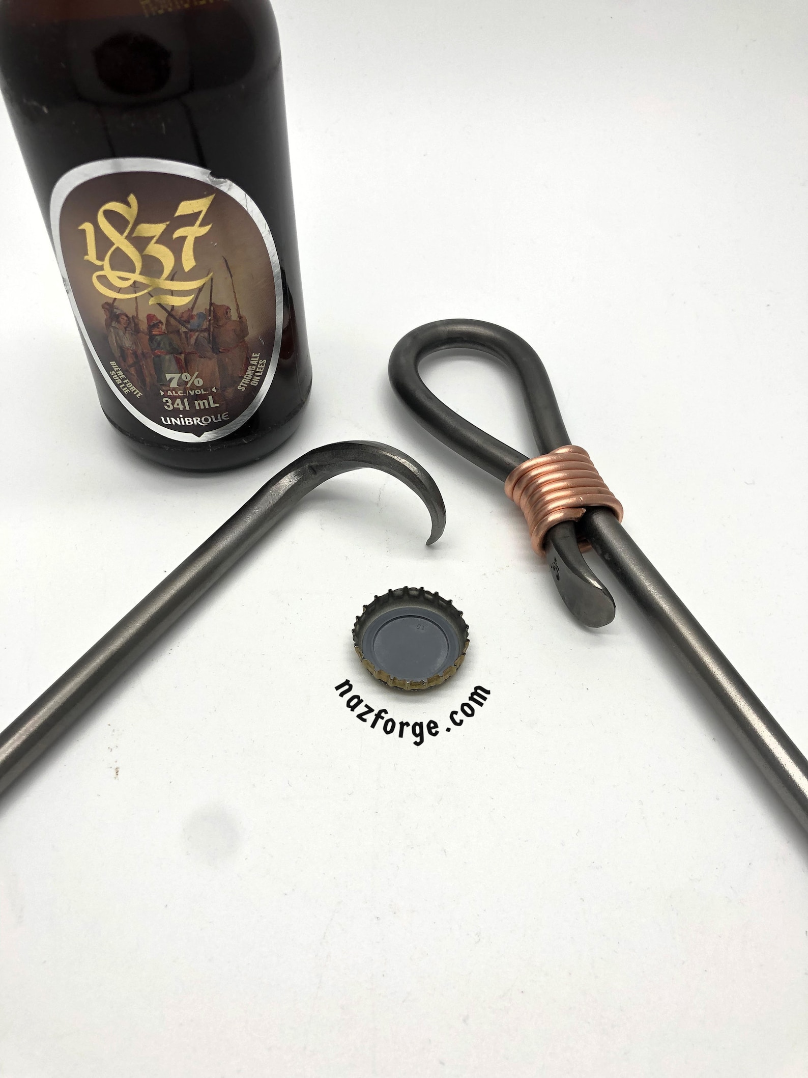 BBQ TOOL Steak Flipper With Bottle Opener - Hand Forged Grill Tool ...