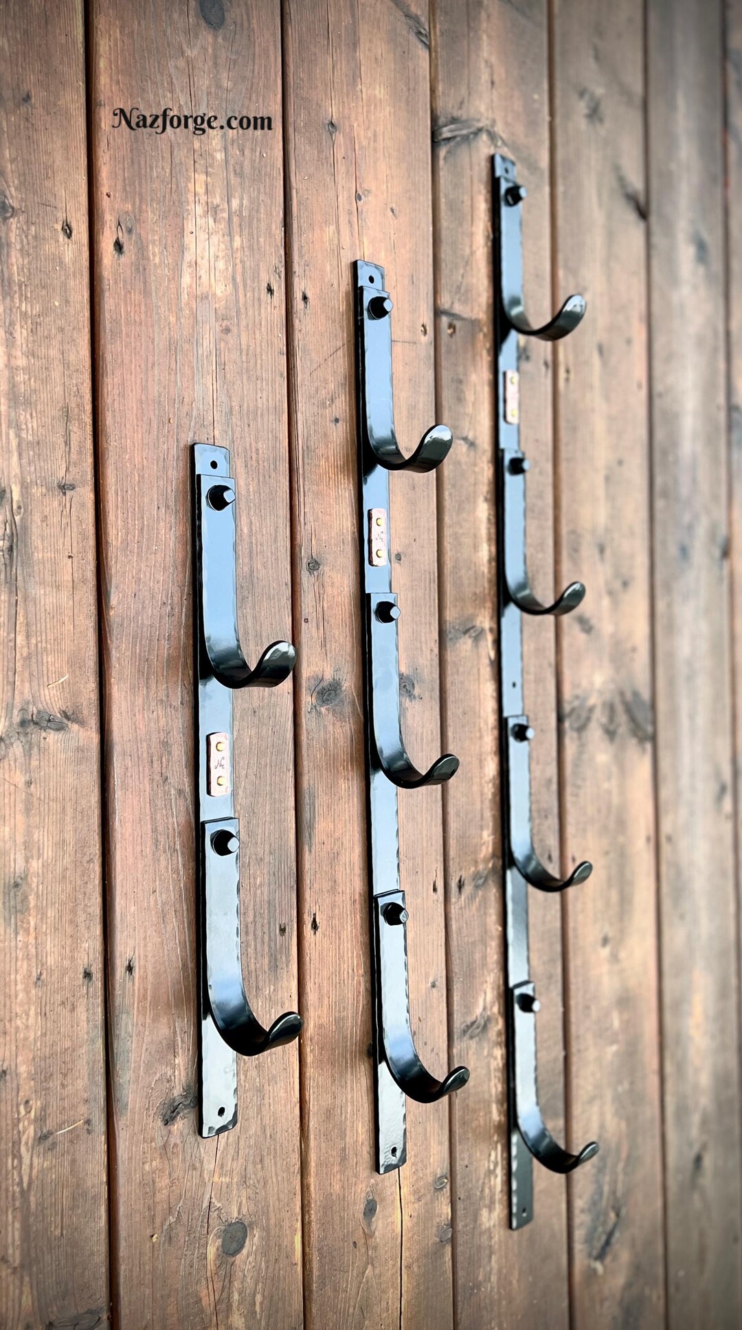 Vertical Coat or Gun Rack - Hand Forged Iron by Blacksmith Naz -treated ...