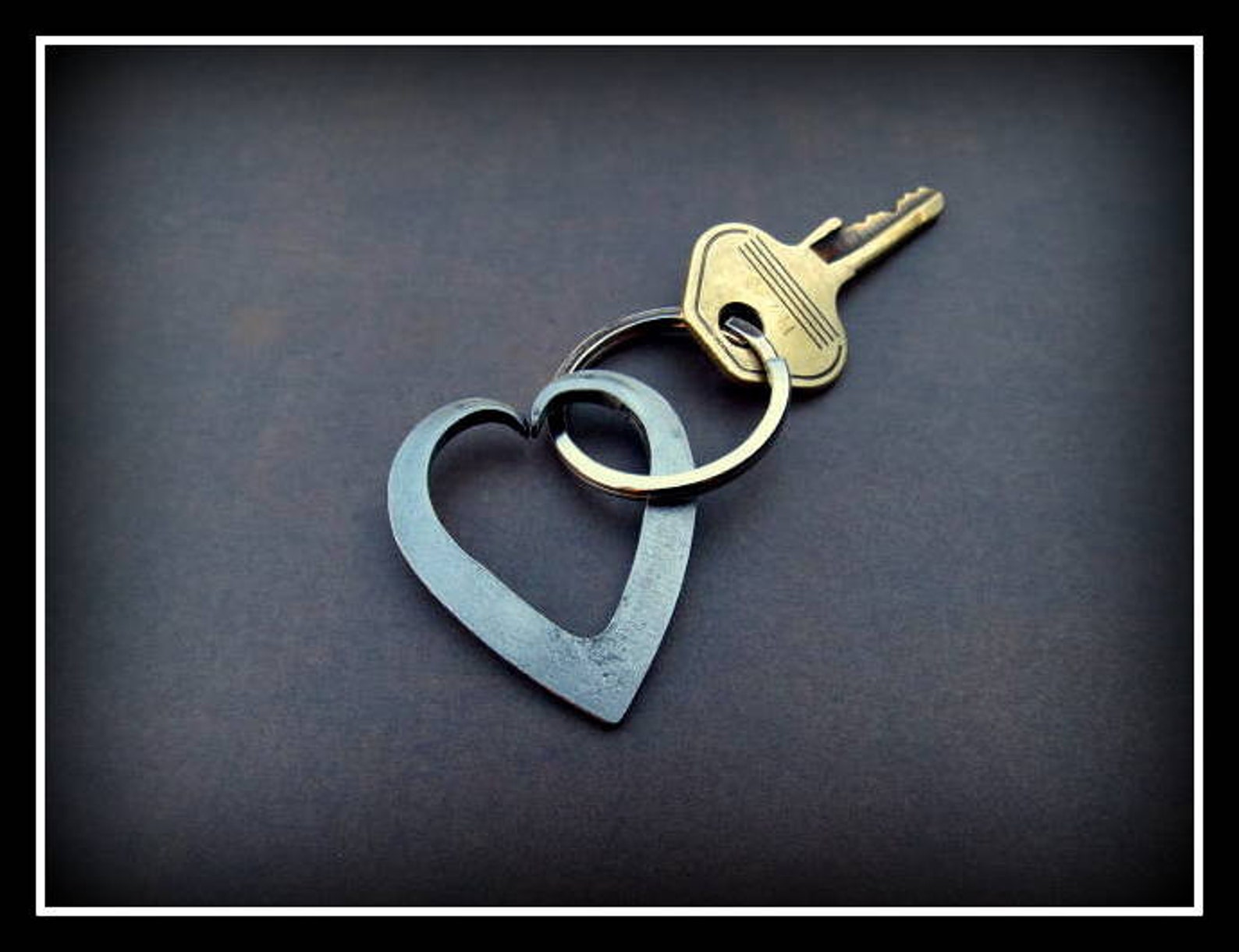 FORGED HEART KEYCHAIN 6th iron or 11th steel Wedding | Etsy