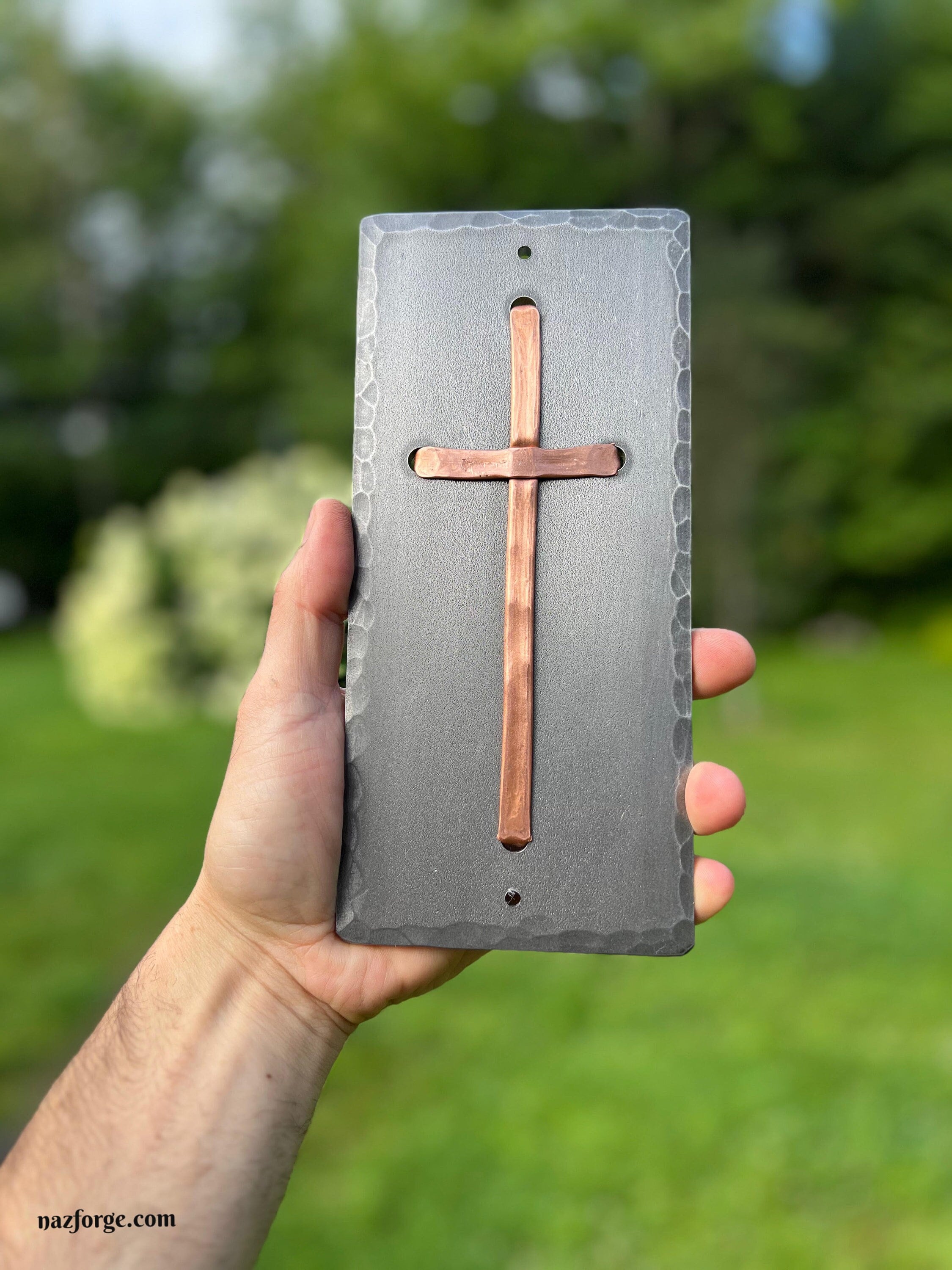 LARGE CHRISTIAN CROSS Wall Fixture - by Blacksmith Naz - Gift Idea for ...