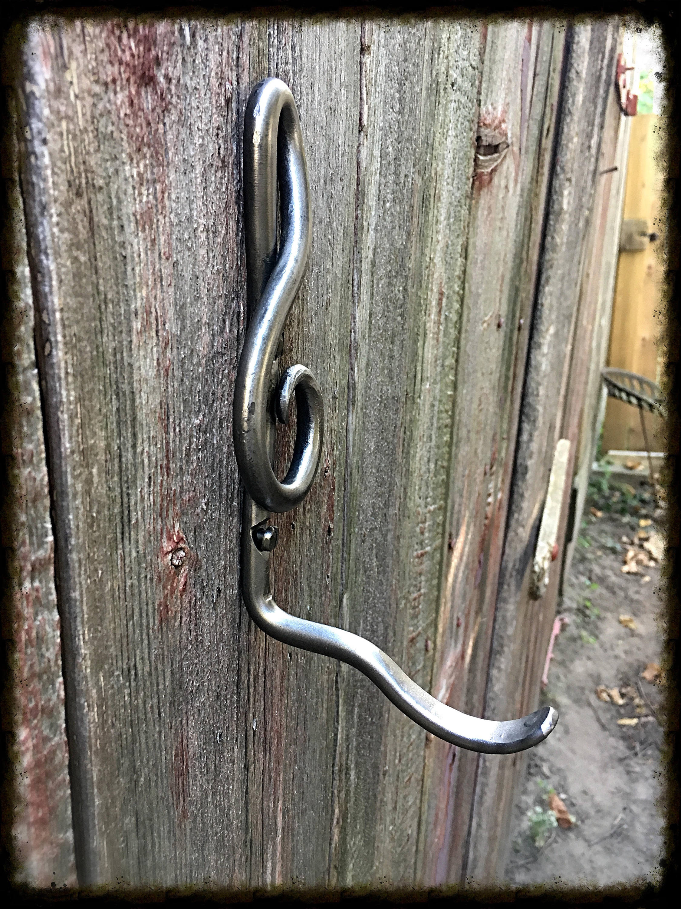 HEADPHONE HOOK Hand Forged Treble Clef Accent - Original Design by Naz ...