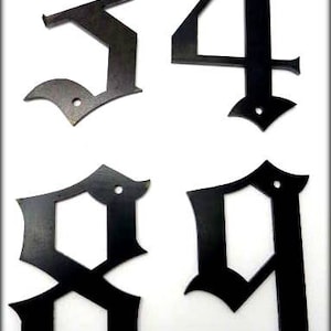 5" METAL HOUSE NUMBERS , Old English Style - 5 Inches High - Outside ...