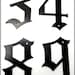 5" METAL HOUSE NUMBERS , Old English Style - 5 Inches High - Outside ...