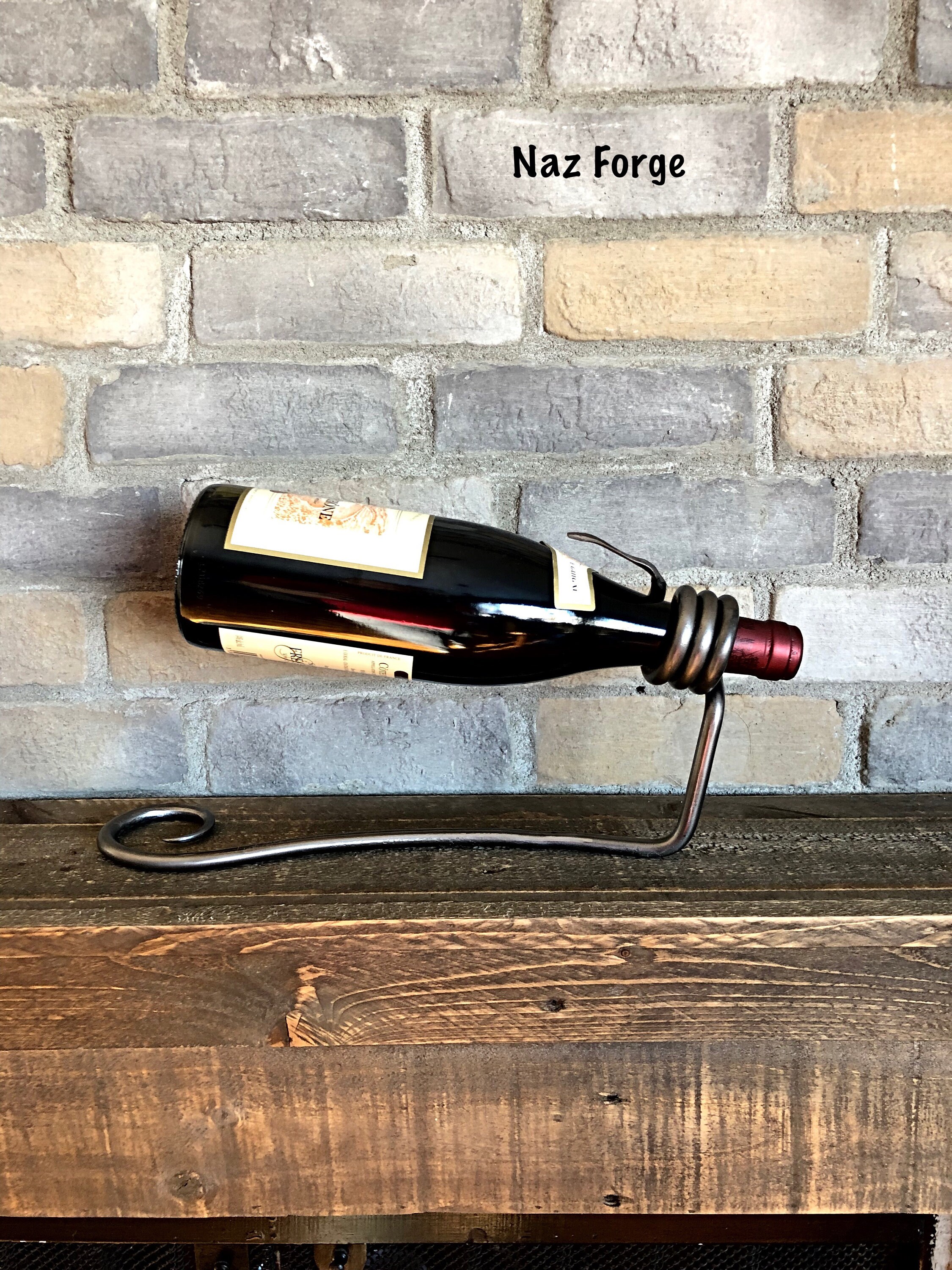 WINE RACK - Table Top Wine Bottle Display Decoration with Leaf Motif ...