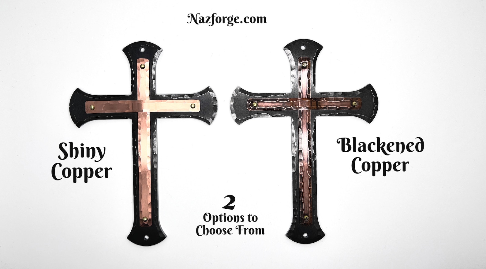LARGE CHRISTIAN CROSS Wall Fixture Made of Iron & Copper, Gift Idea for ...