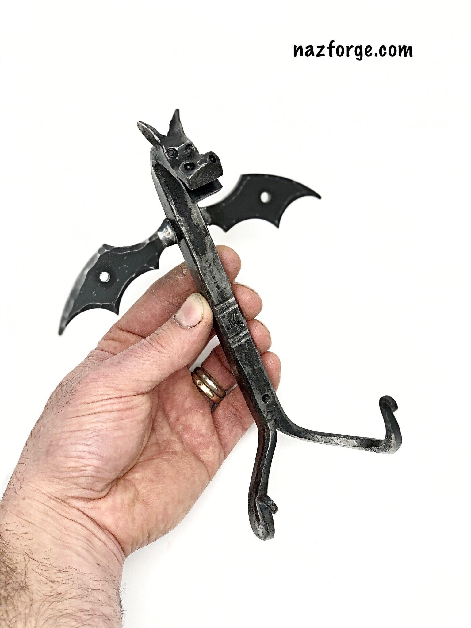 X-Large Dragon Double 1/2 Hand Forged by Blacksmith Naz - Metal Dragon ...