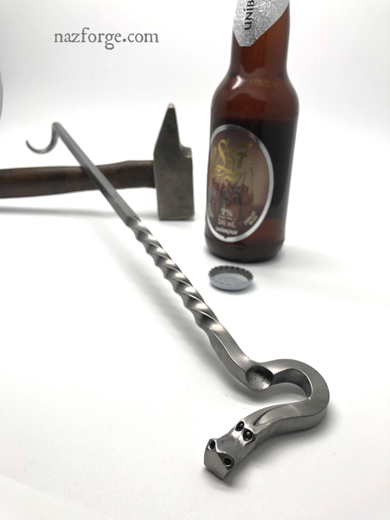DRAGON BBQ TOOL Steak Flipper With Bottle Opener Hand Forged - Etsy