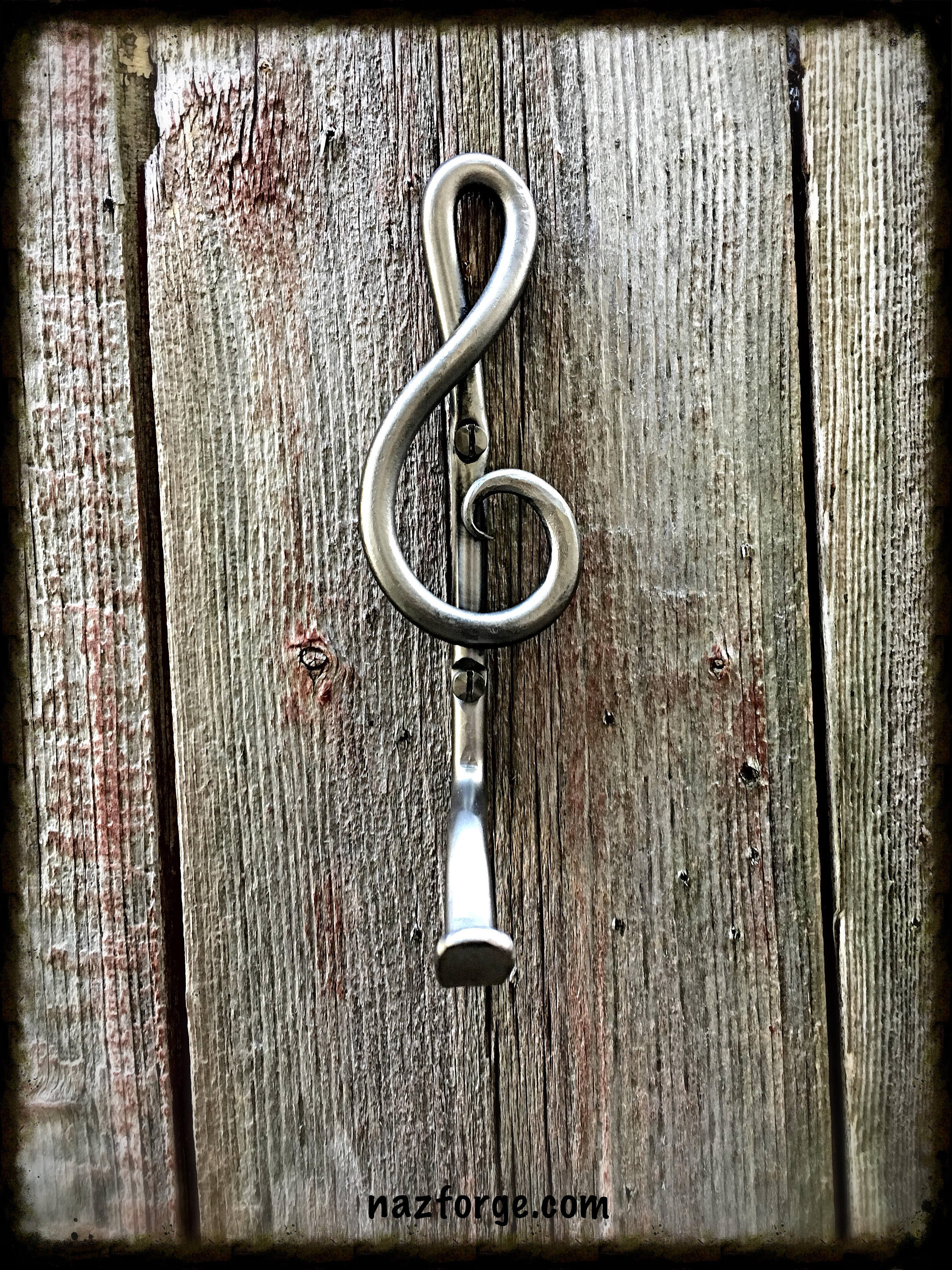 HEADPHONE HOOK Hand Forged Treble Clef Accent - Original Design by Naz ...