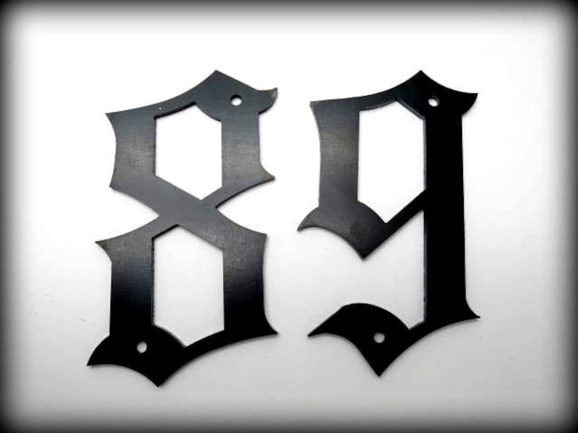 5 METAL HOUSE NUMBERS Old English Style 5 Inches - Etsy